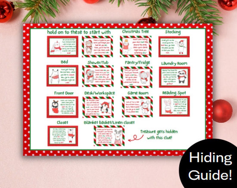 Christmas Treasure Hunt, Indoor Christmas Treasure Hunt, Holiday ...