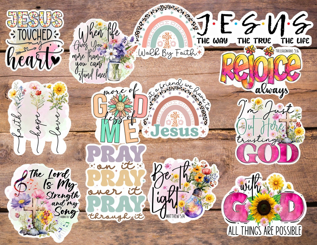 Christian Sticker Packeaster Basket Ideasfaith Stickerbible Verse ...