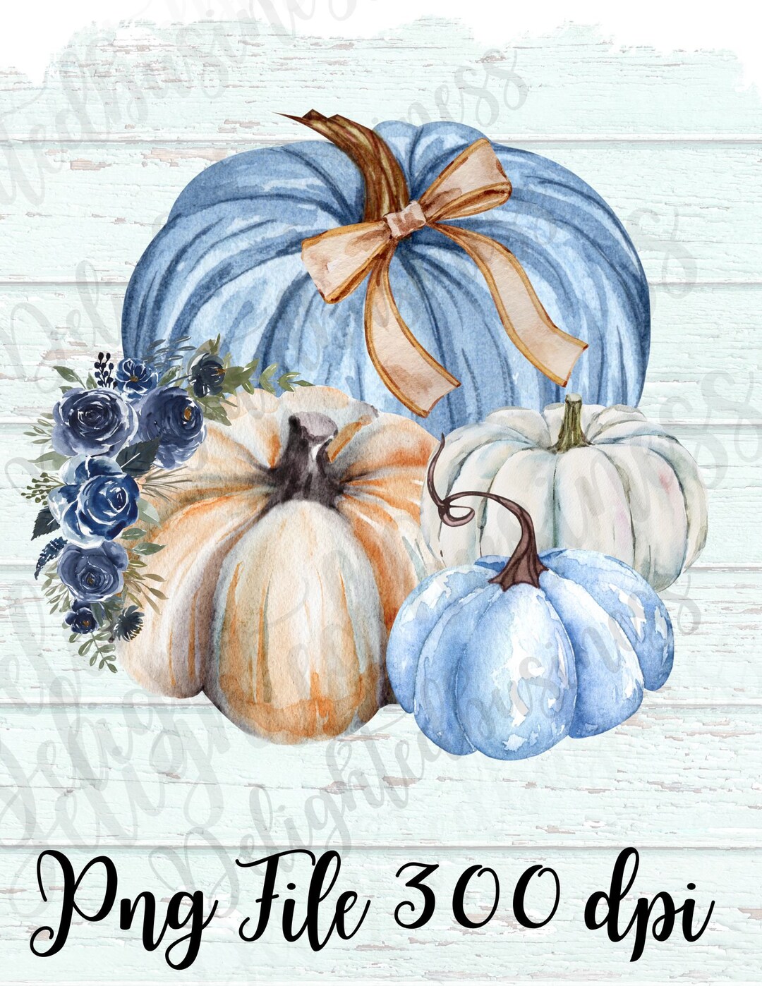 Blue Fall Pumpkin PNG: Sublimation Design (digital Download) - Etsy