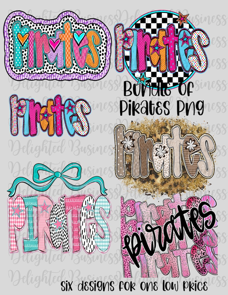 Bundle of Pirates Png File, Mascot Png File, Preppy Pirates Png Design ...