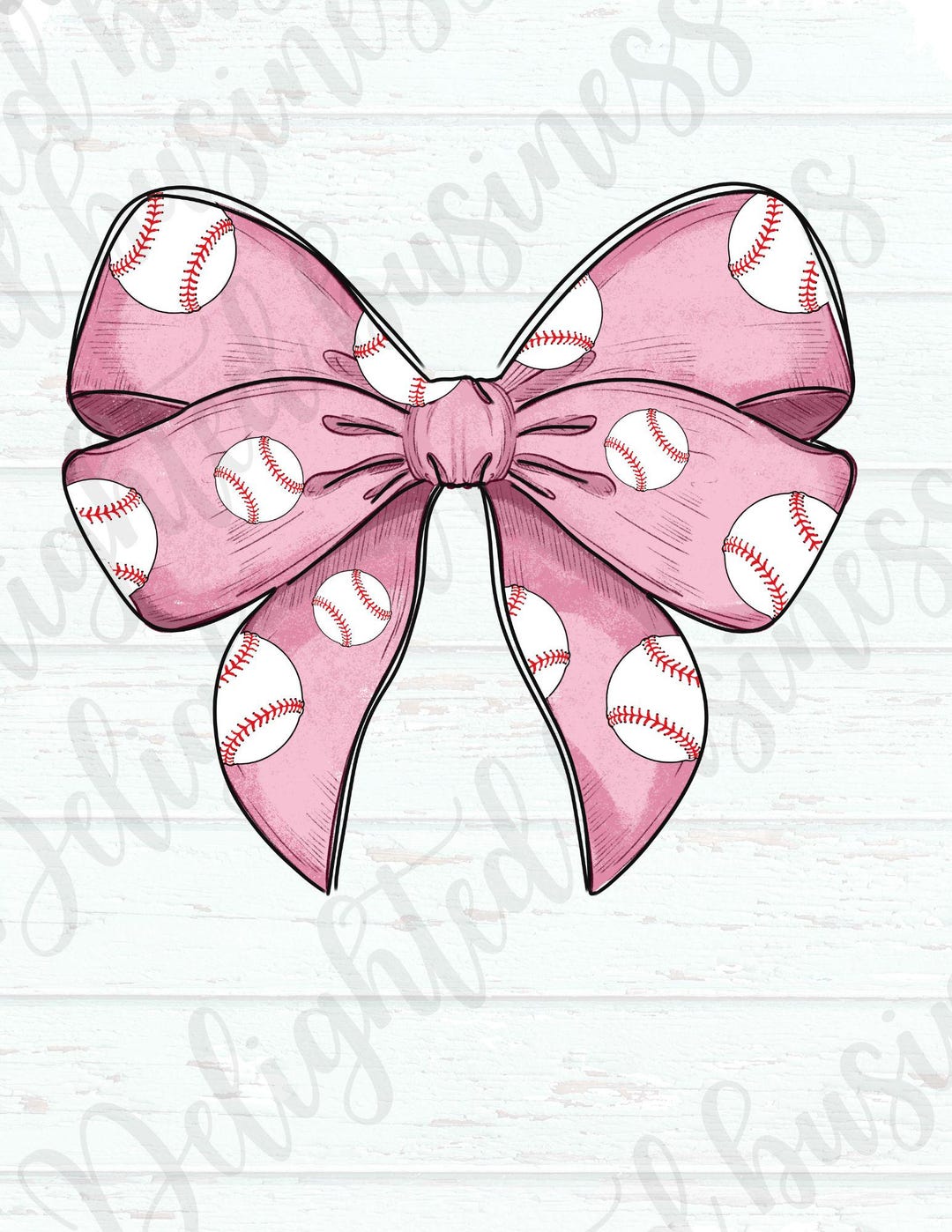 Coquette Pink Bow Baseball Png File, Baseball Png File, Png File ...
