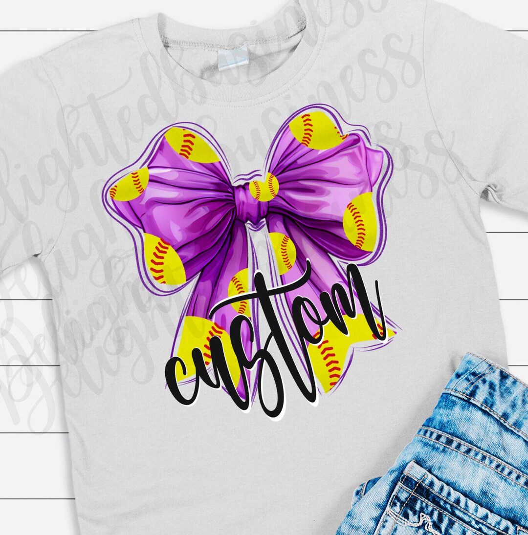 Softball Coquette Bow Png File, Softball Png File, Designer Png Design ...