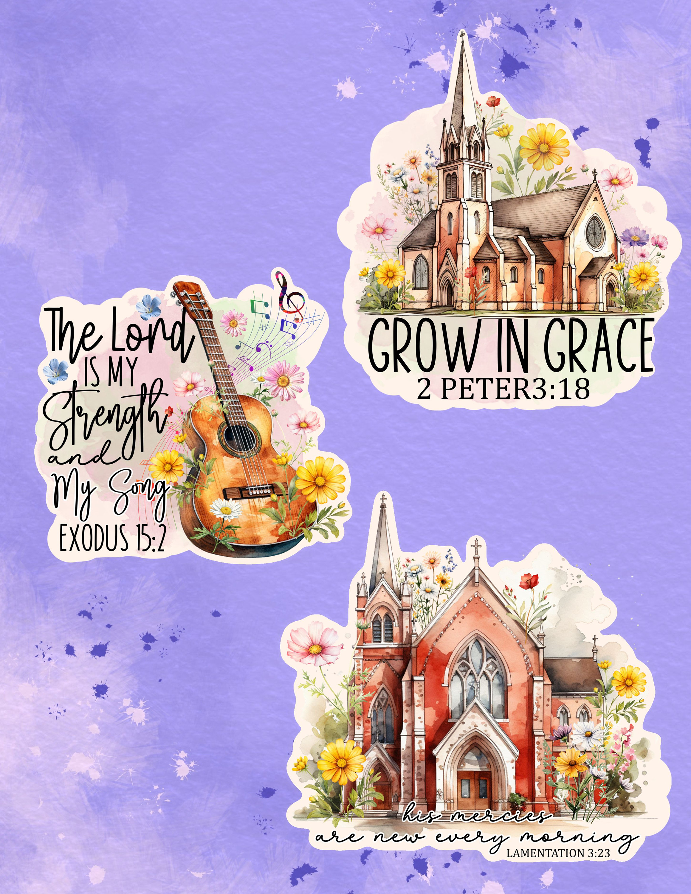 Christian Sticker Packfaith Sticker Packbible Verse Stickersreligious ...