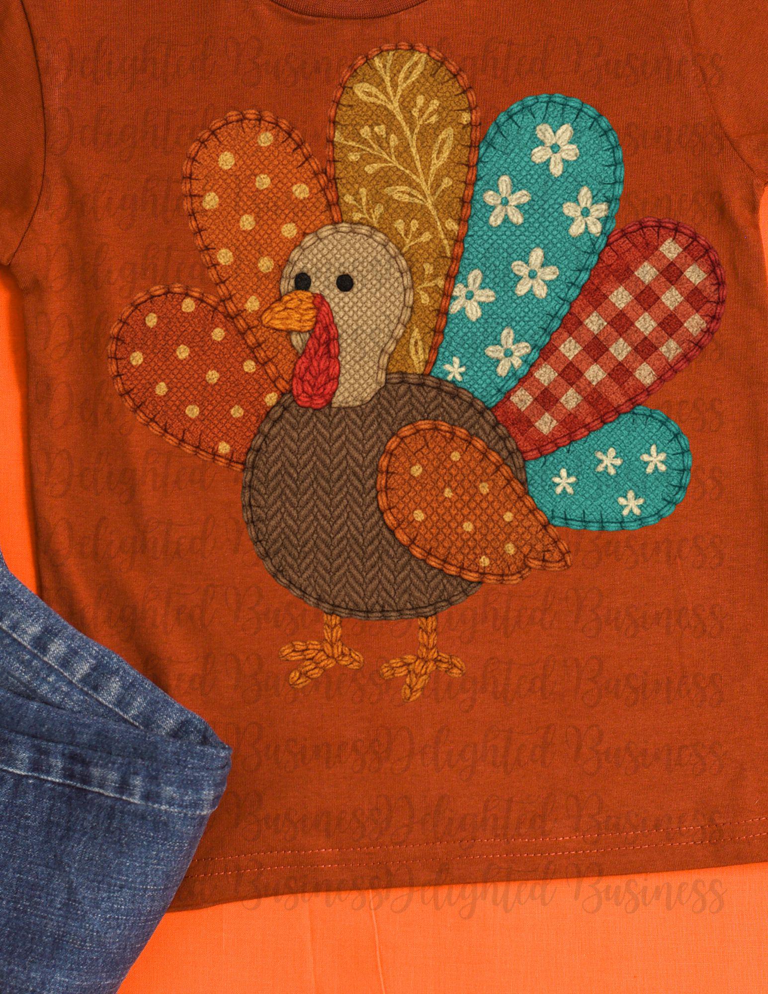 Patchwork Turkey PNG File: Thanksgiving Sublimation (digital Download ...