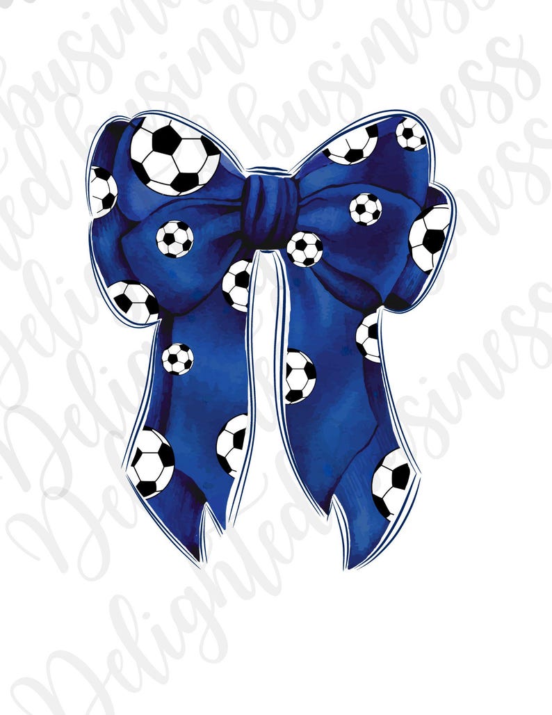 Coquette Blue Bow Soccer Png File, Soccer Png File, Png File Download ...
