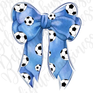 Coquette Blue Bow Soccer Png File, Soccer Png File, Png File Download ...