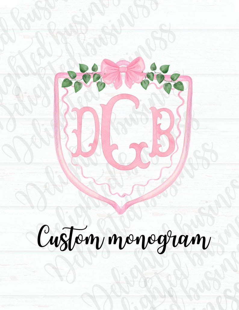 Monogram Coquette Bow Png Design, Pink Monogram Png Design, - Etsy