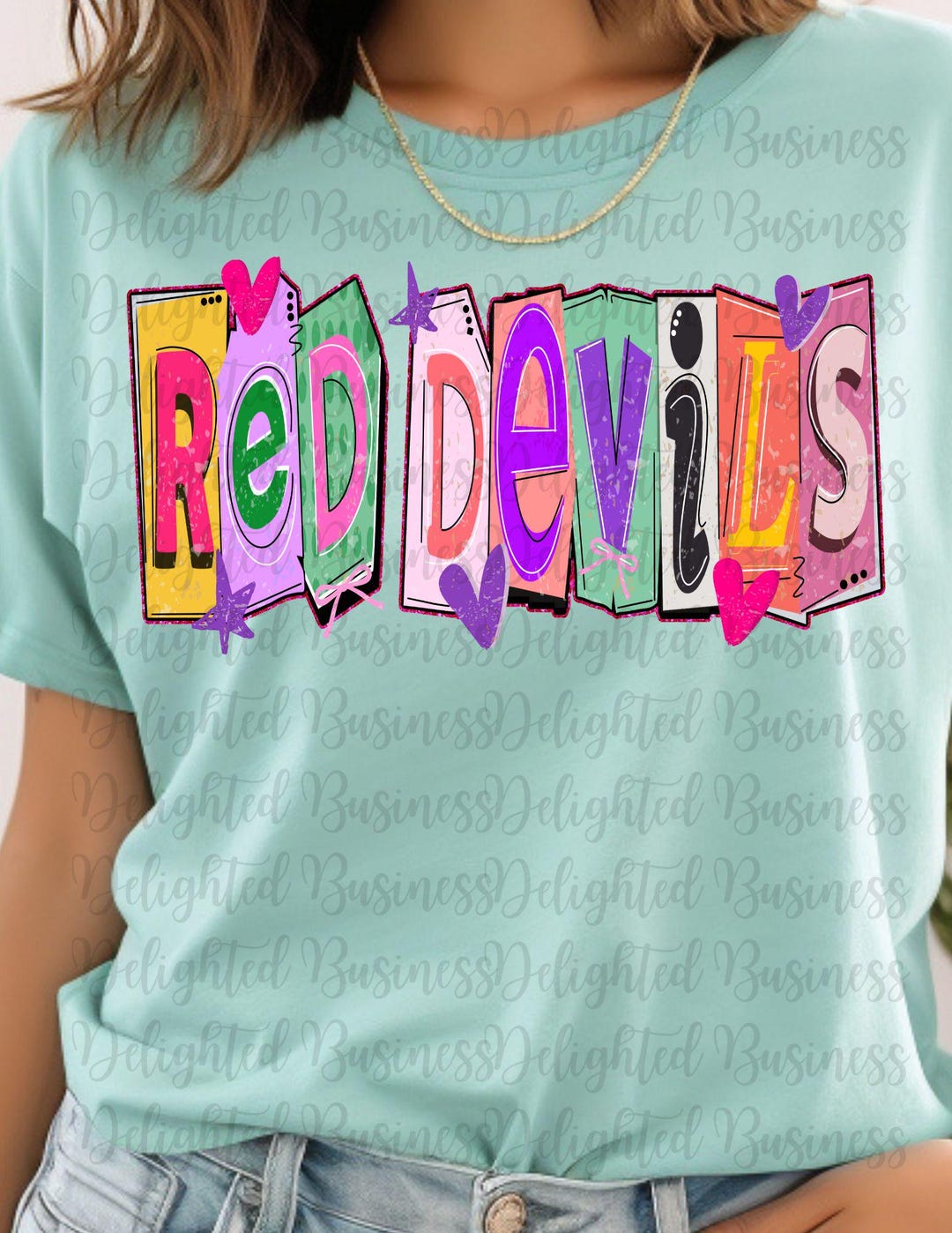Ransom Letters Red Devils Png Design for Shirt, Mascot Png File ...