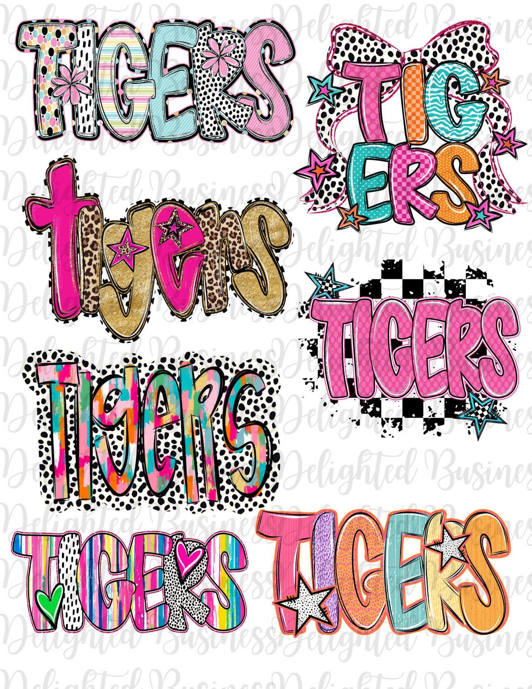 Bundle of Tigers Png File, Mascot Png File, Preppy Tigers Png Design ...