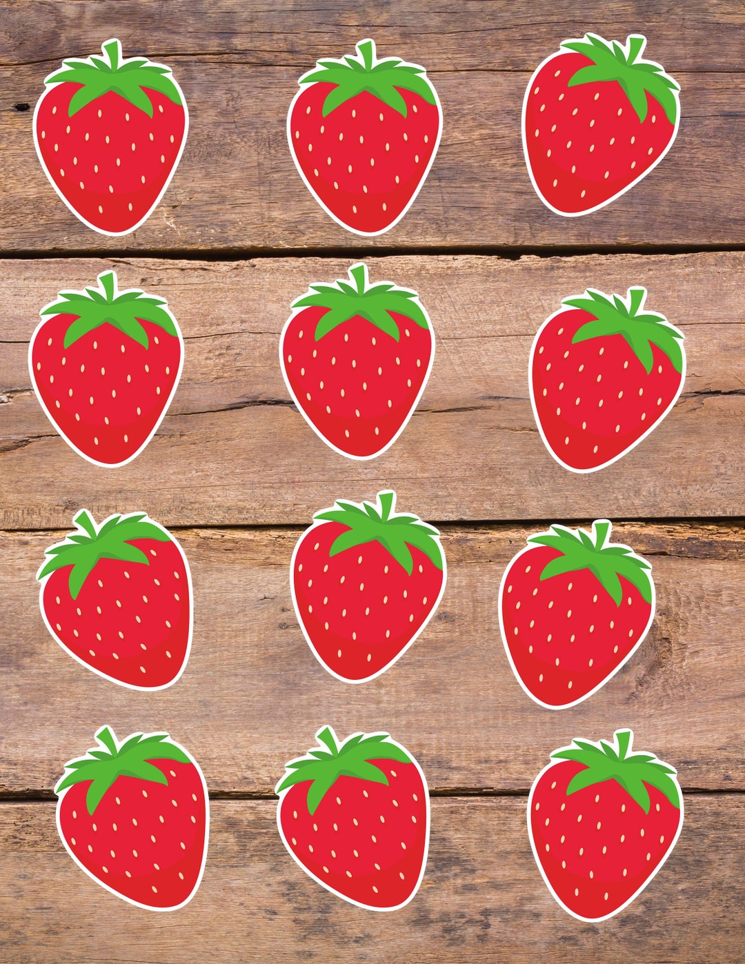 Bundle of 12 Strawberry Sticker Popular Trending Stickersfun - Etsy