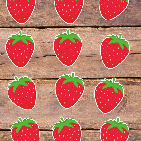 Strawberry Stickers - Etsy