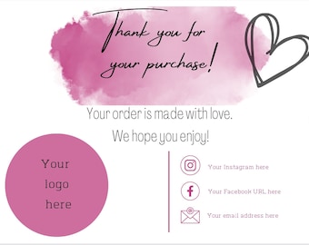 Printable Thank You Card Petals of Appreciation, Business Branding Card ...