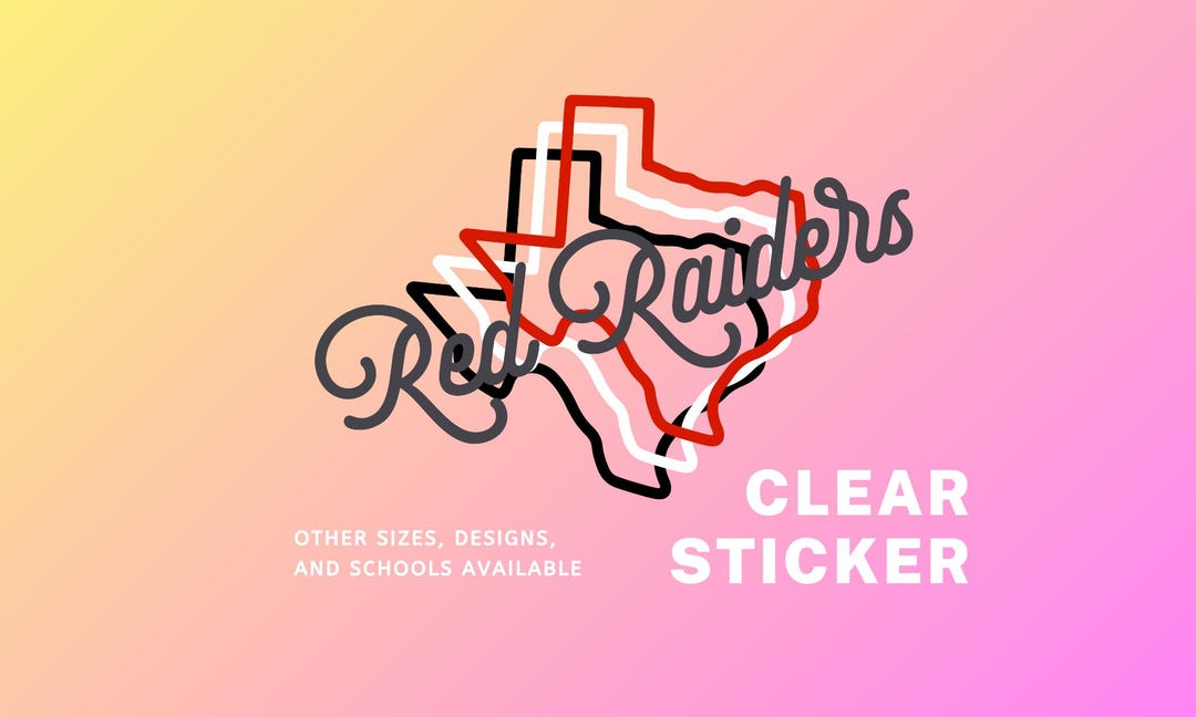 Texas Red Raiders Clear Sticker for Football Game Day Graduation Gifts ...