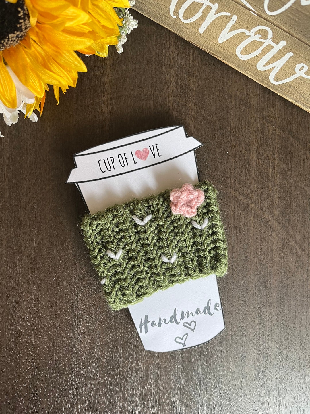 Cactus Cup Cozy Pattern | Cactus Crochet Pattern | Beginner’s Crochet Pattern | Succulent ...