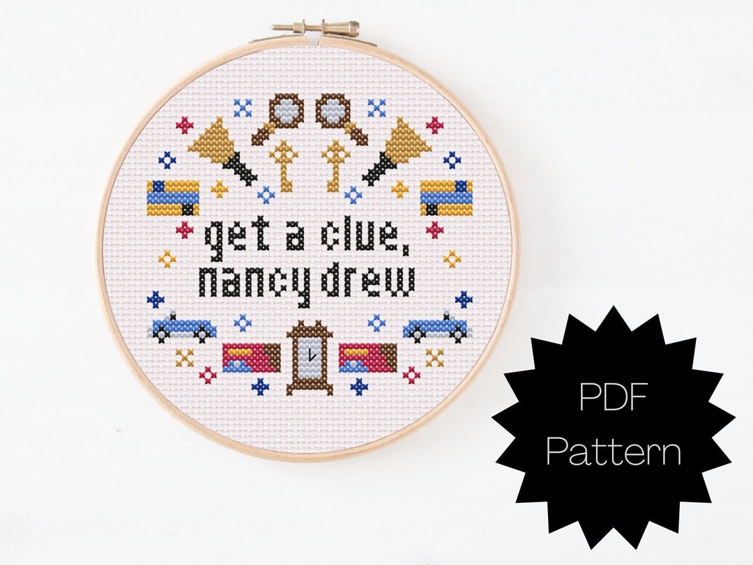 Get a Clue, Nancy Drew Cross Stitch Pattern - (digital PDF) - Etsy