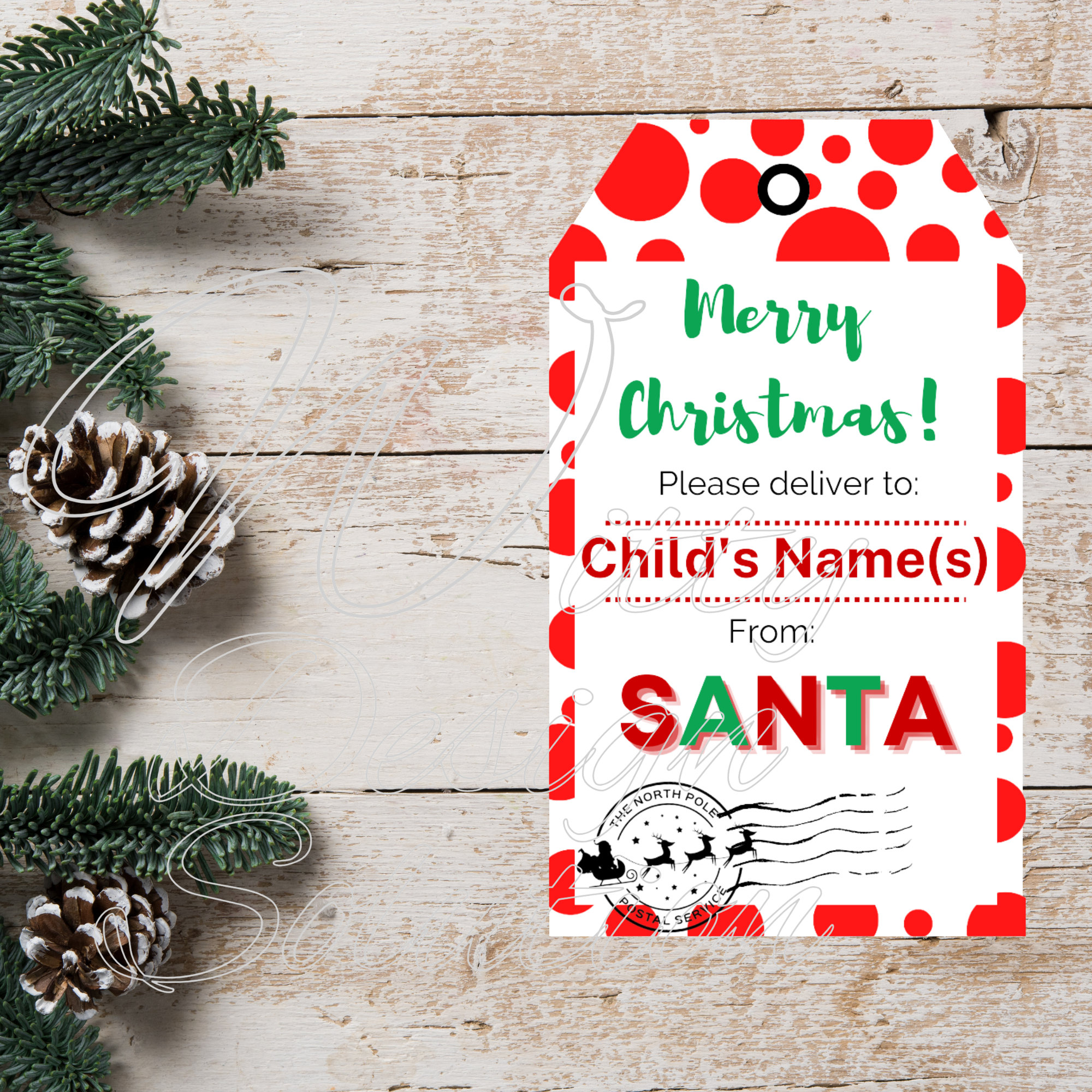 Santa Gift Tags Digital Printable // Santa Gift Tags Printable - Etsy