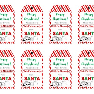 Santa Gift Tags Digital Printable // Santa Gift Tags Printable - Etsy
