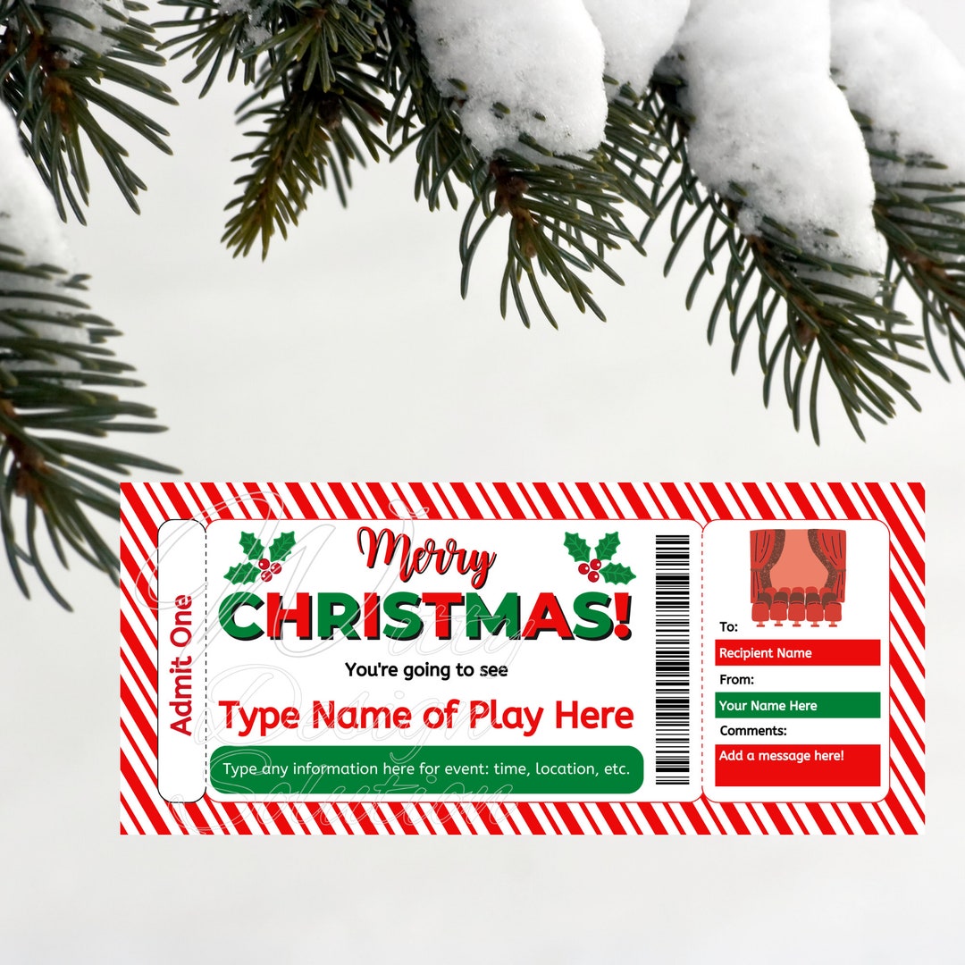 Christmas Theater Voucher / Printable Template Voucher for Play ...