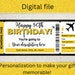 Gold Birthday Boarding Pass Template Surprise Trip / 50th Birthday ...
