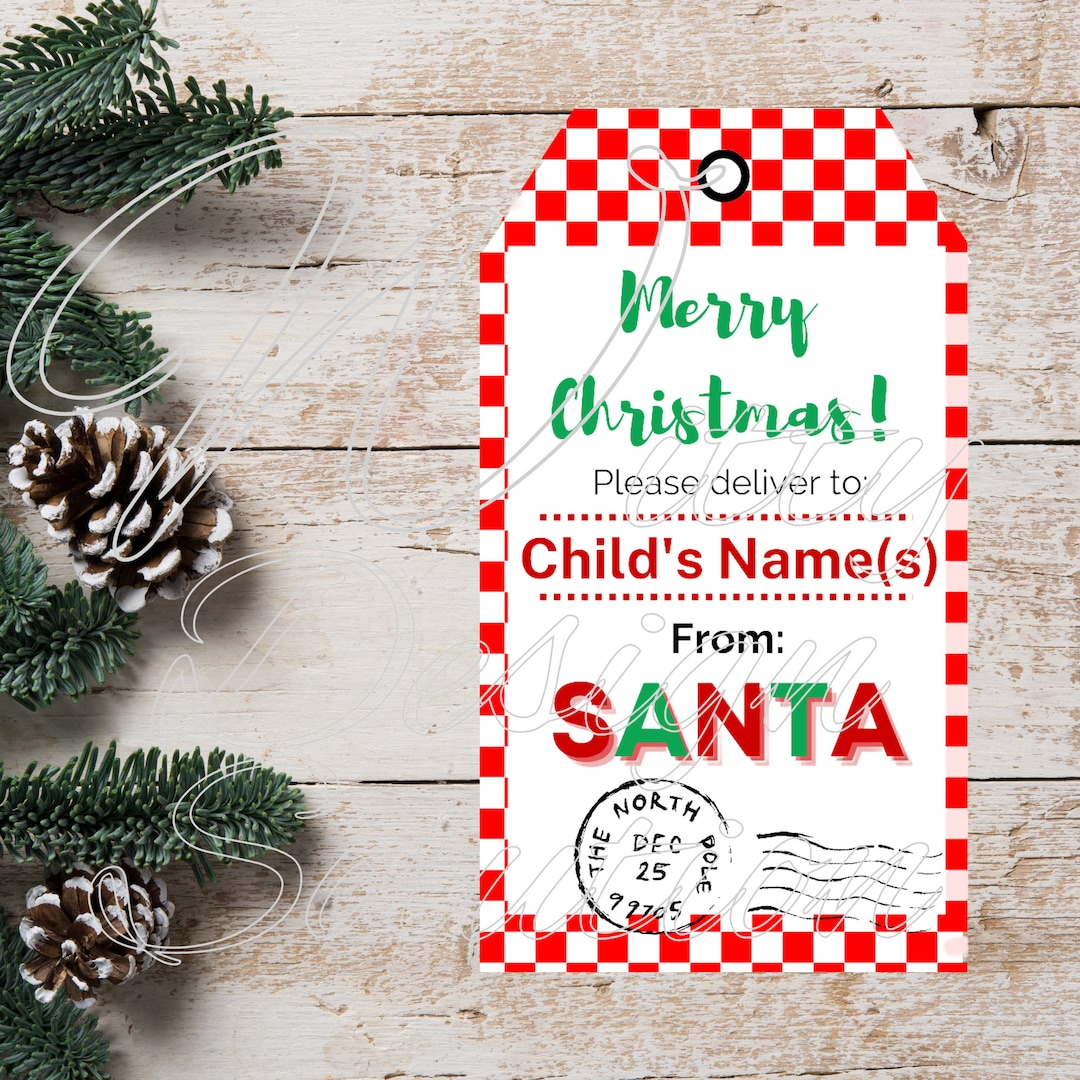 Santa Gift Tags Digital Printable // Santa Gift Tags Printable - Etsy