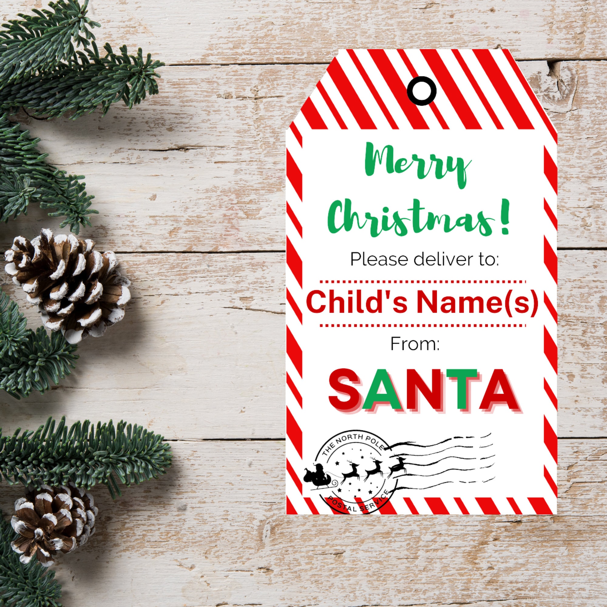 Santa Gift Tags Digital Printable // Santa Gift Tags Printable - Etsy