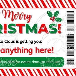 Christmas Santa Gift Voucher / Printable Template for Kids / Santa ...