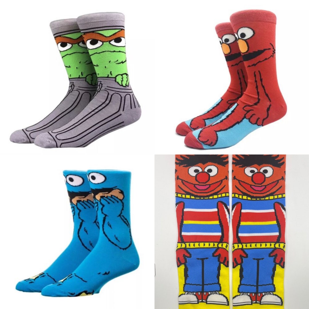 Cartoon Socks, Fun Novelty Crew Character 360 Degree Artwork Designed ...