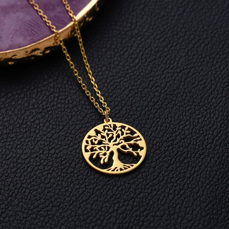 Gold Tree Pendant - Etsy