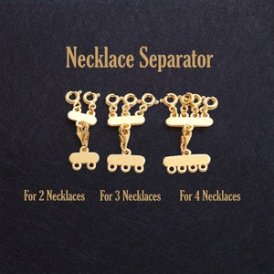 14k Solid Gold Layered Necklace Separator: Detangler Clasp - Etsy