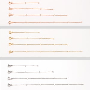 14K Solid Gold Necklace Extender: Adjustable Chain Extension - Etsy