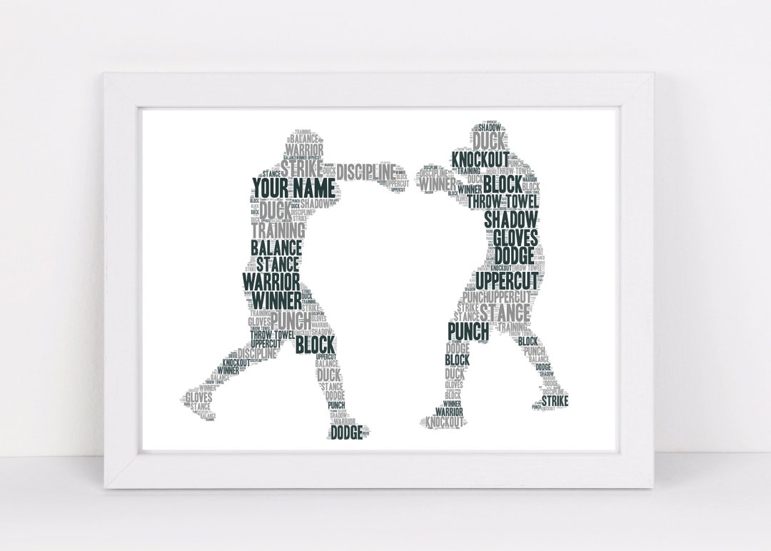 Personalised Boxing Word Art Gift - Photo Gift Print Gift for Boxer ...