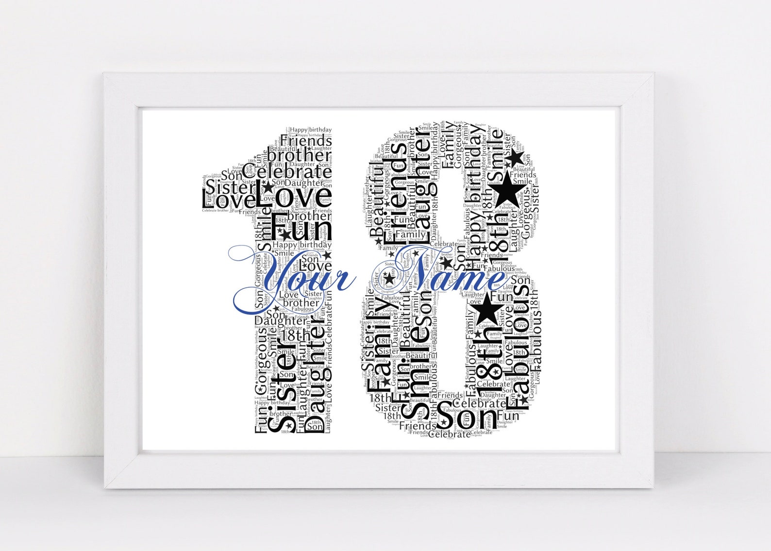 Personalised 18th Birthday Word Art Print - Birthday Gift - Son ...