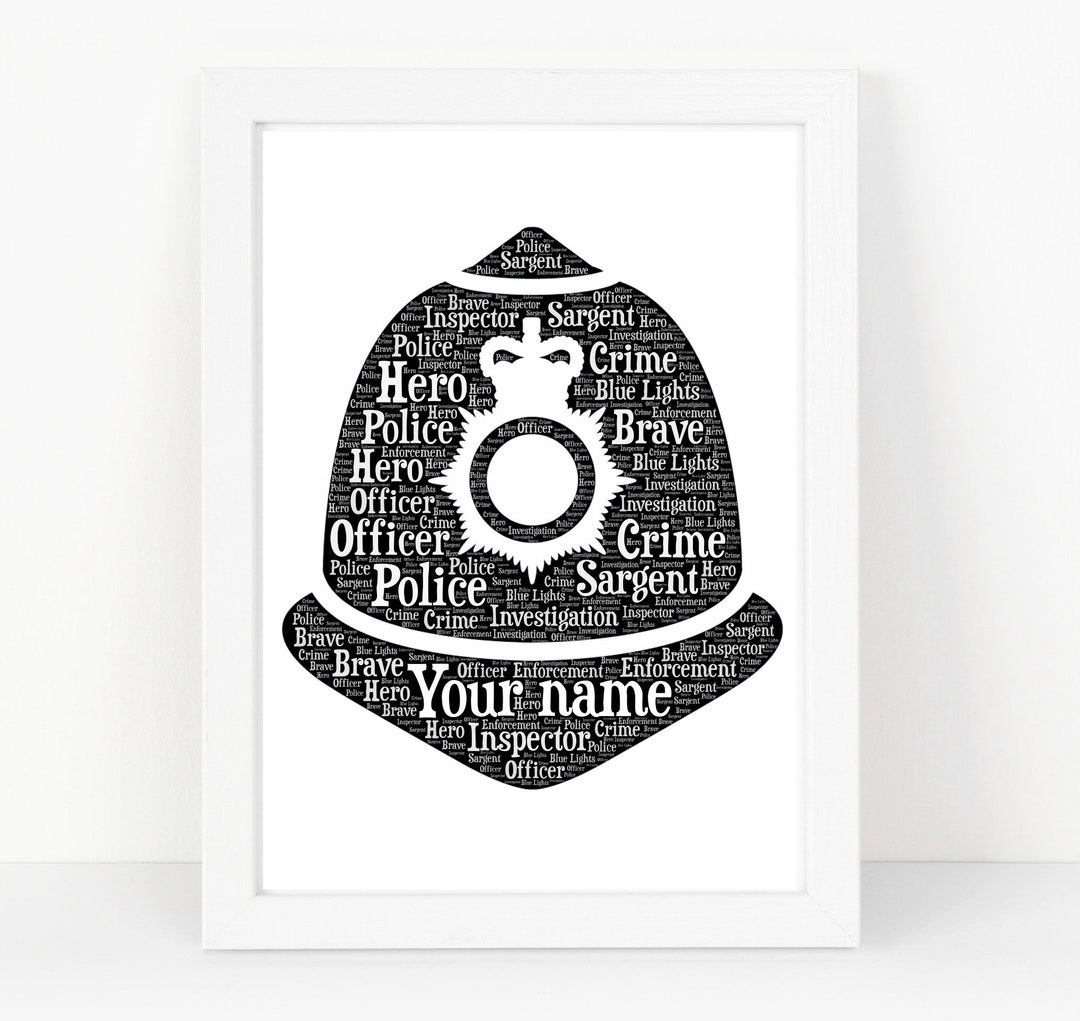 Personalised Police Officer Gift - DIGITAL Download - UK Policeman Hat ...