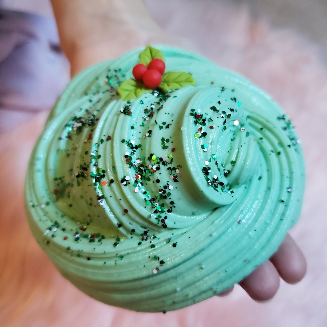 Mistletoe Butter Slime Scented 8oz With Glitter, Polymer Sprinkles and ...