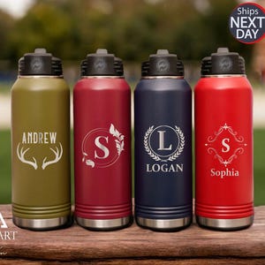 Personalized Laser Engraved Water Bottle With Custom Logo Name Text ...