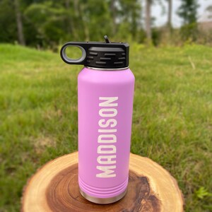 Personalized Laser Engraved Water Bottle With Custom Image Logo Text ...