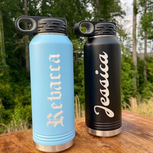 Personalized Laser Engraved Water Bottle With Custom Image Logo Text ...