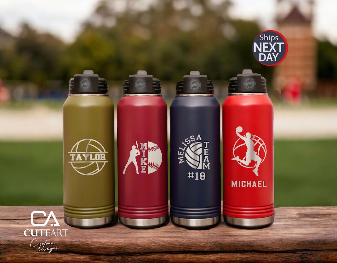 Personalized Laser Engraved Water Bottle With Custom Image Logo Text ...