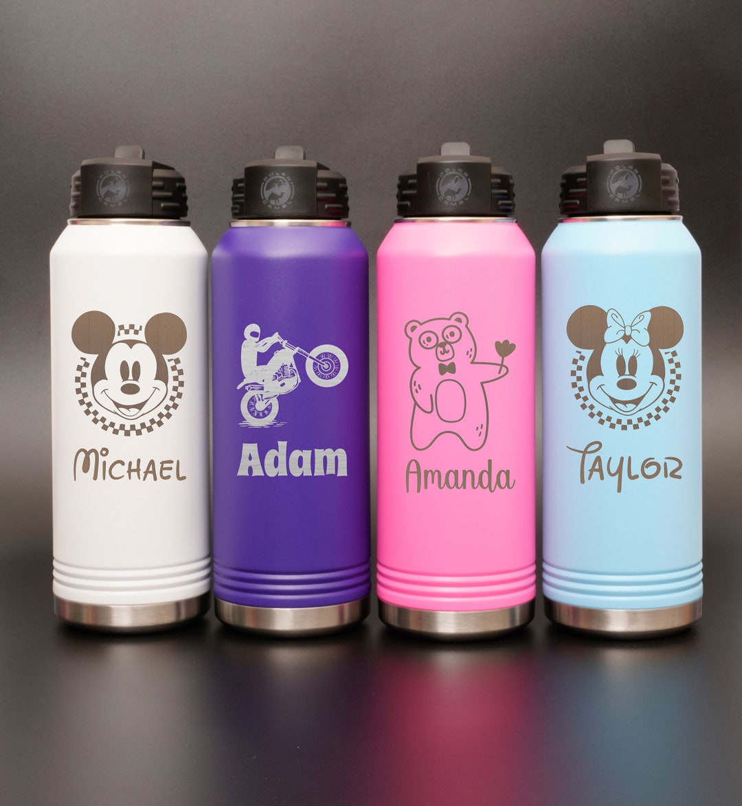 Personalized Laser Engraved Water Bottle With Custom Image Logo Text ...