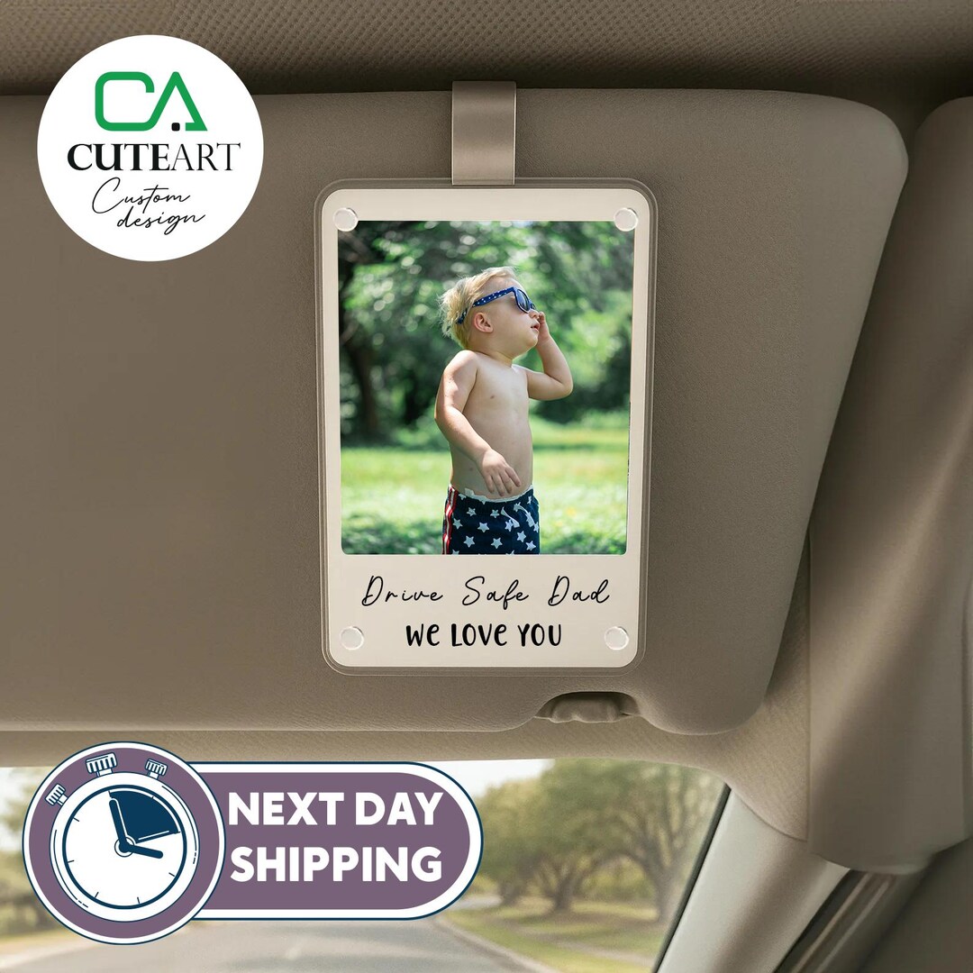Personalized Photo Car Visor Clip for Dad,gift for Dad, Father's Day ...