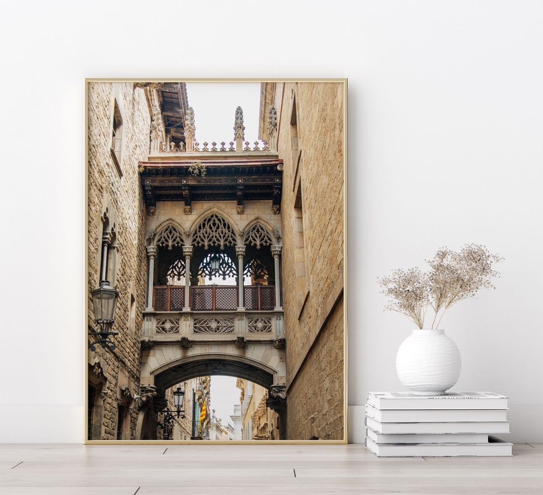 Printable, Pont Del Bisbe, Barcelona Gothic Quarter, Spain, Digital ...