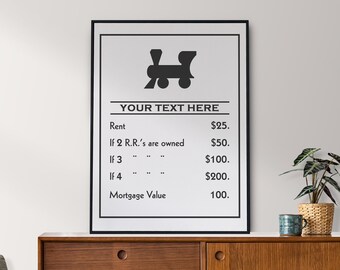 Custom Monopoly Board Poster - Etsy