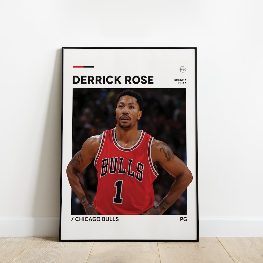 Derrick Rose Poster Chicago Bulls Poster Print Bulls Poster - Etsy