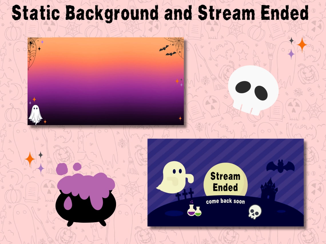 Halloween Twitch Overlay Package-ghost Twitch Halloween Overlay Twitch ...