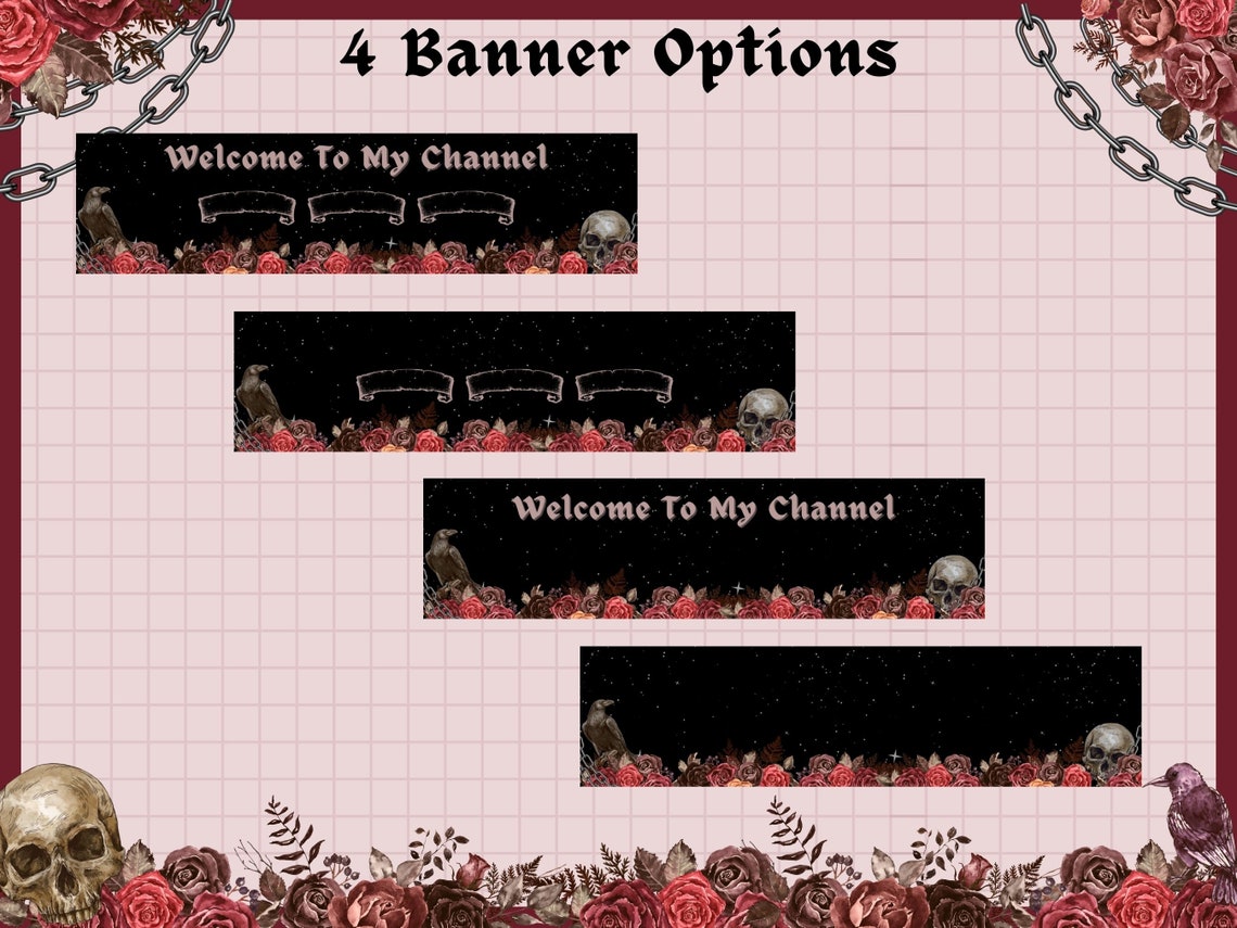 Animated Goth Twitch Overlay Package, Twitch Panels, Twitch Alerts ...