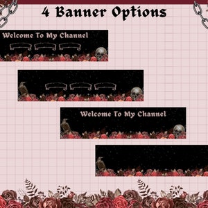 Animated Goth Twitch Overlay Package, Twitch Panels, Twitch Alerts ...