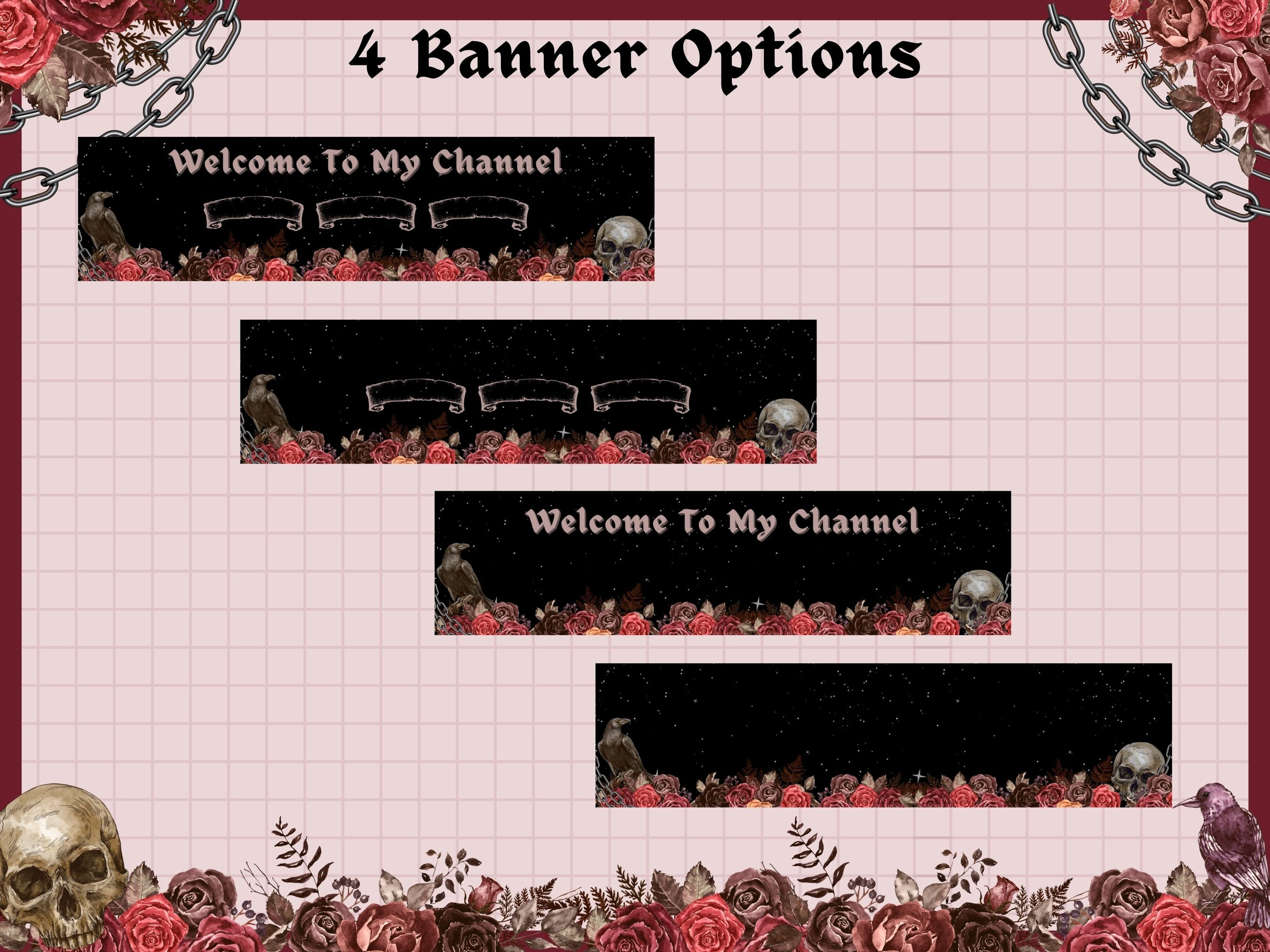 Animated Goth Twitch Overlay Package, Twitch Panels, Twitch Alerts ...