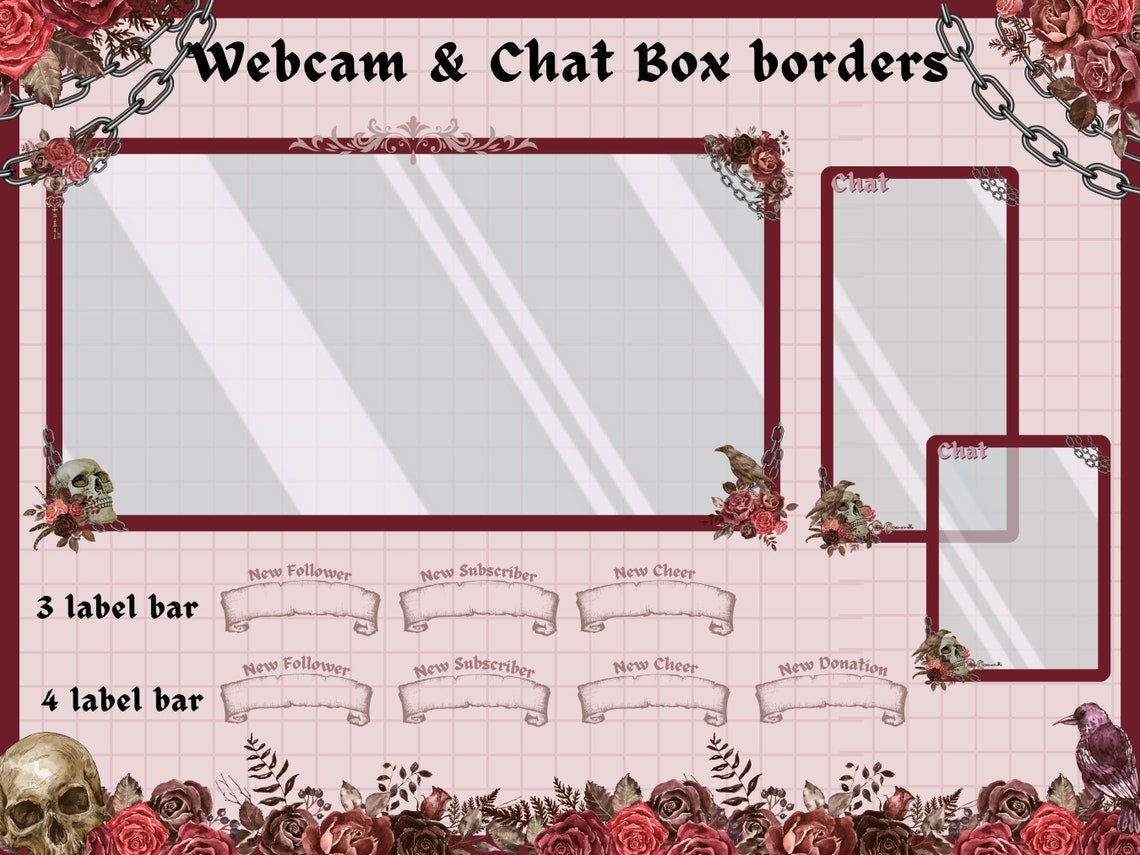 Animated Goth Twitch Overlay Package, Twitch Panels, Twitch Alerts ...
