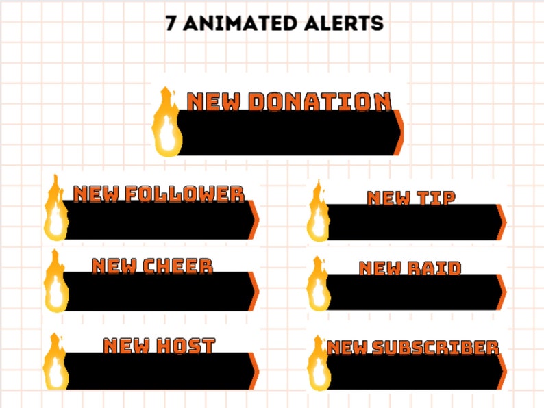 Flame Twitch Overlay Package, Twitch Alerts Animated, Twitch Chat Box ...