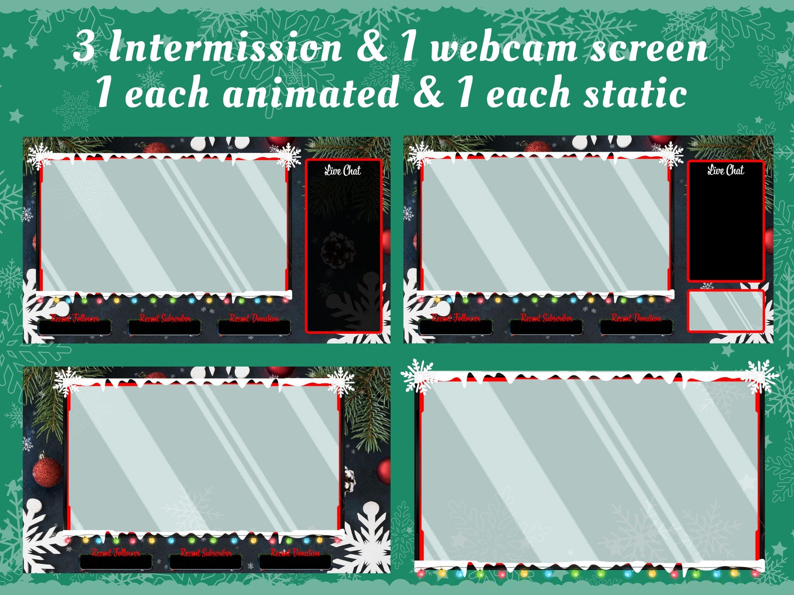 Animated Christmas Overlay Twitch Package Twitch Christmas - Etsy